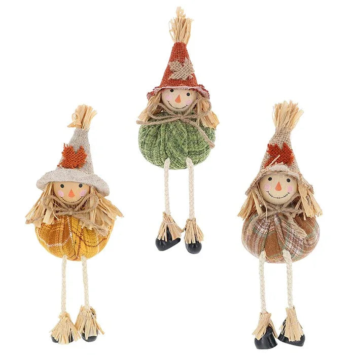 Pumpkin Scarecrow Dangly Legs - Yellow/green/Brown — GingerInteriors.co.uk