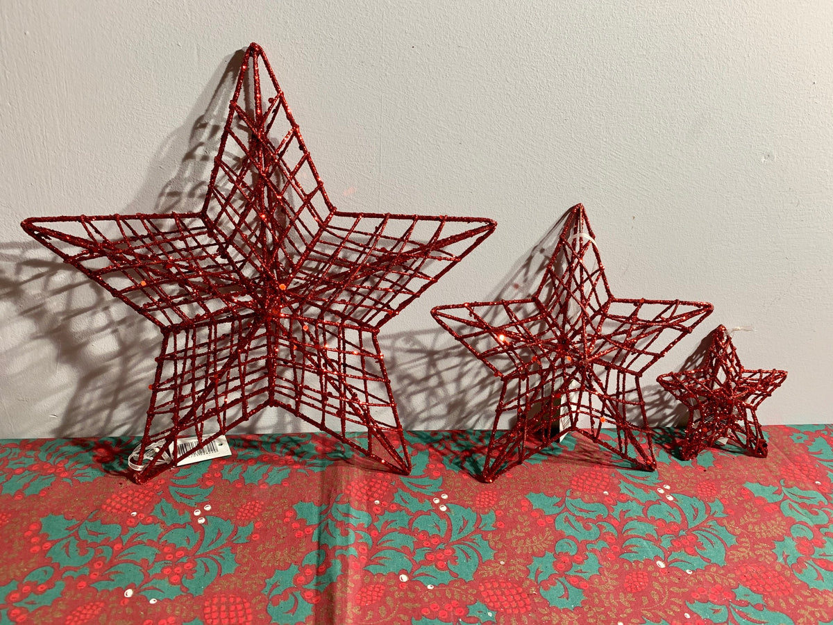 Red Glitter Metal Star - 3 Sizes — GingerInteriors.co.uk