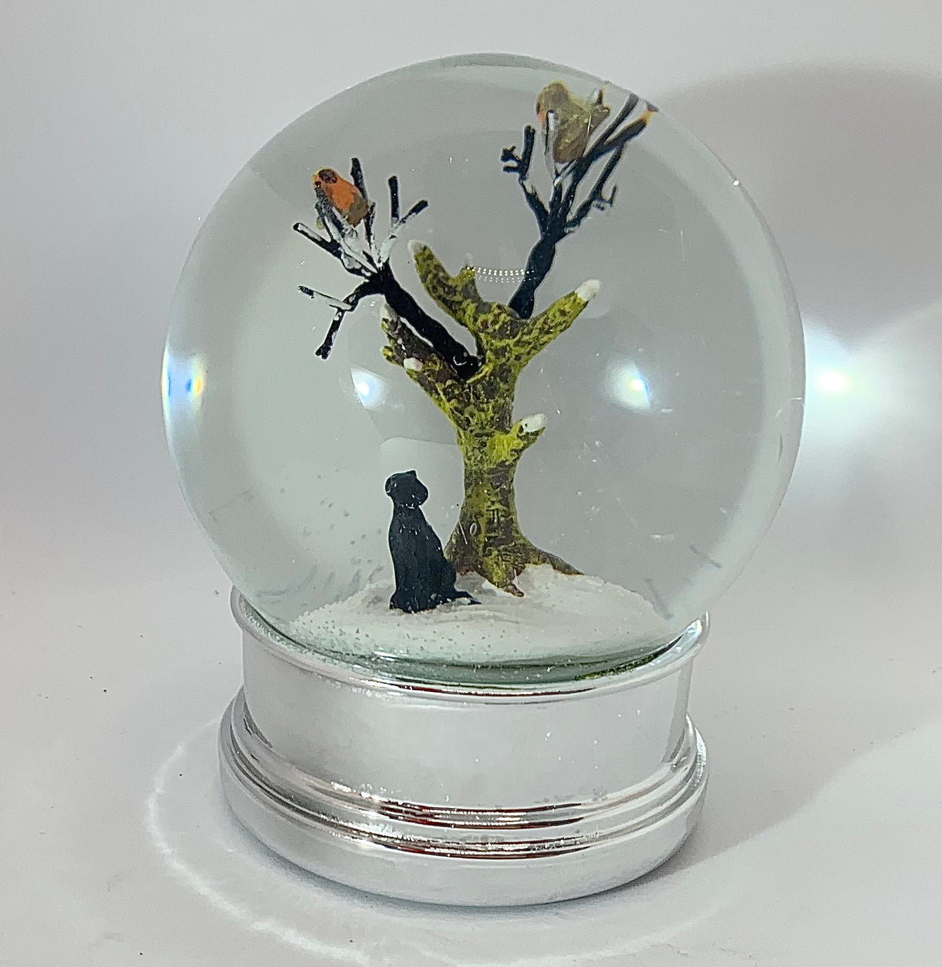 Christmas Snow Globe with Black Dog Winter Scene — GingerInteriors.co.uk